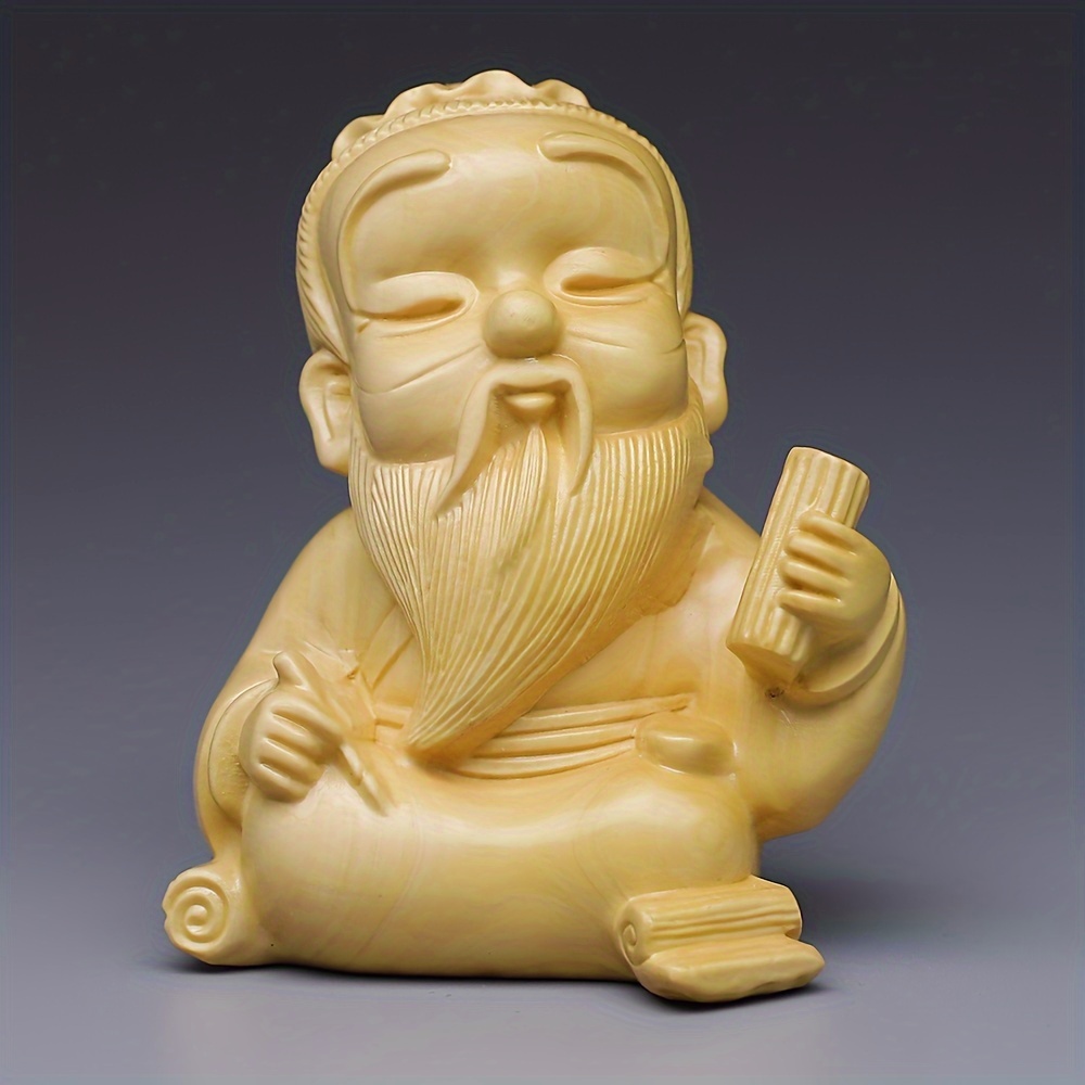 Boxwood Carving Old Man Ornament Chinese Style Solid Wood - Temu Australia