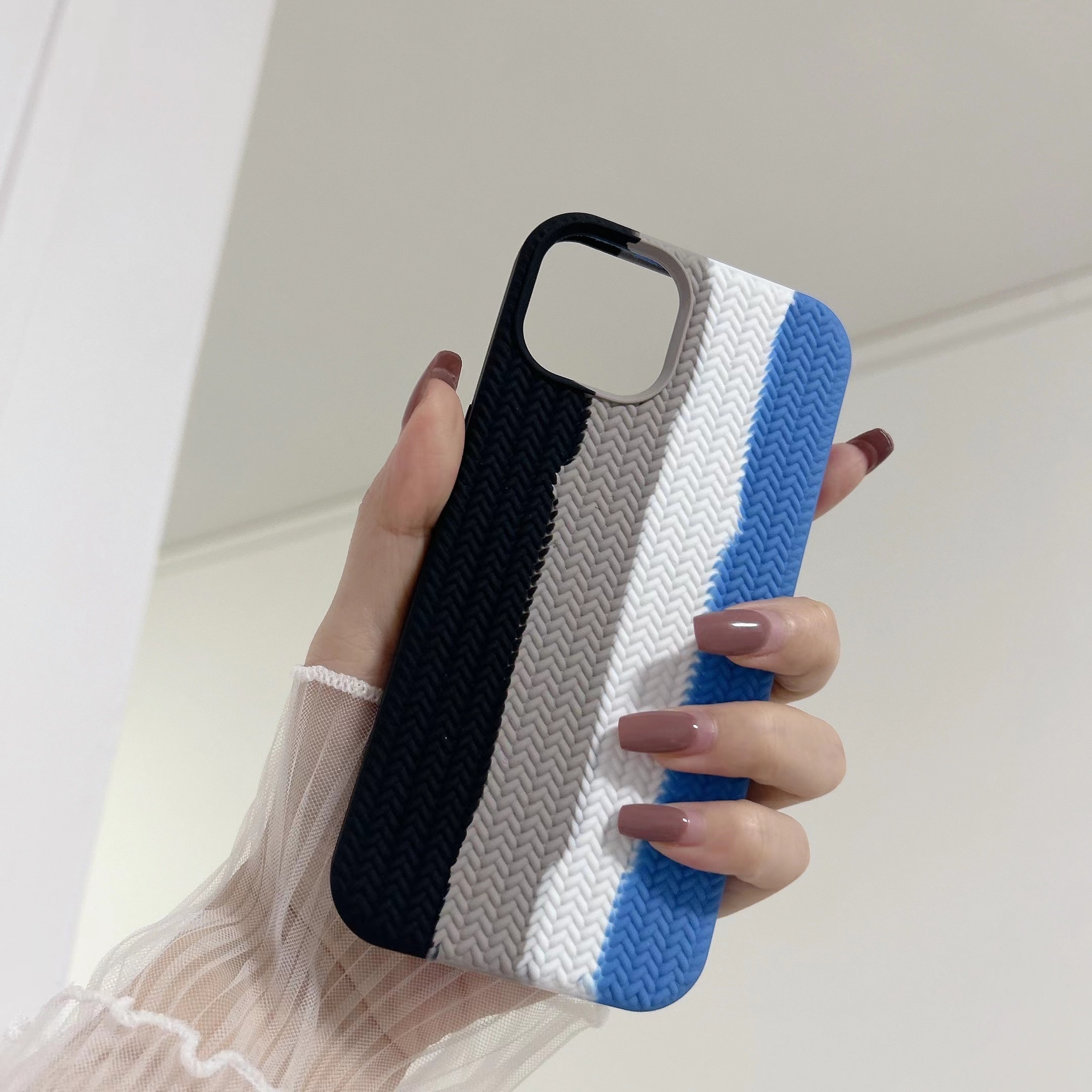 Silicone Braided Pattern Soft Shell Phone Case For Iphone13promax 12 11 ...