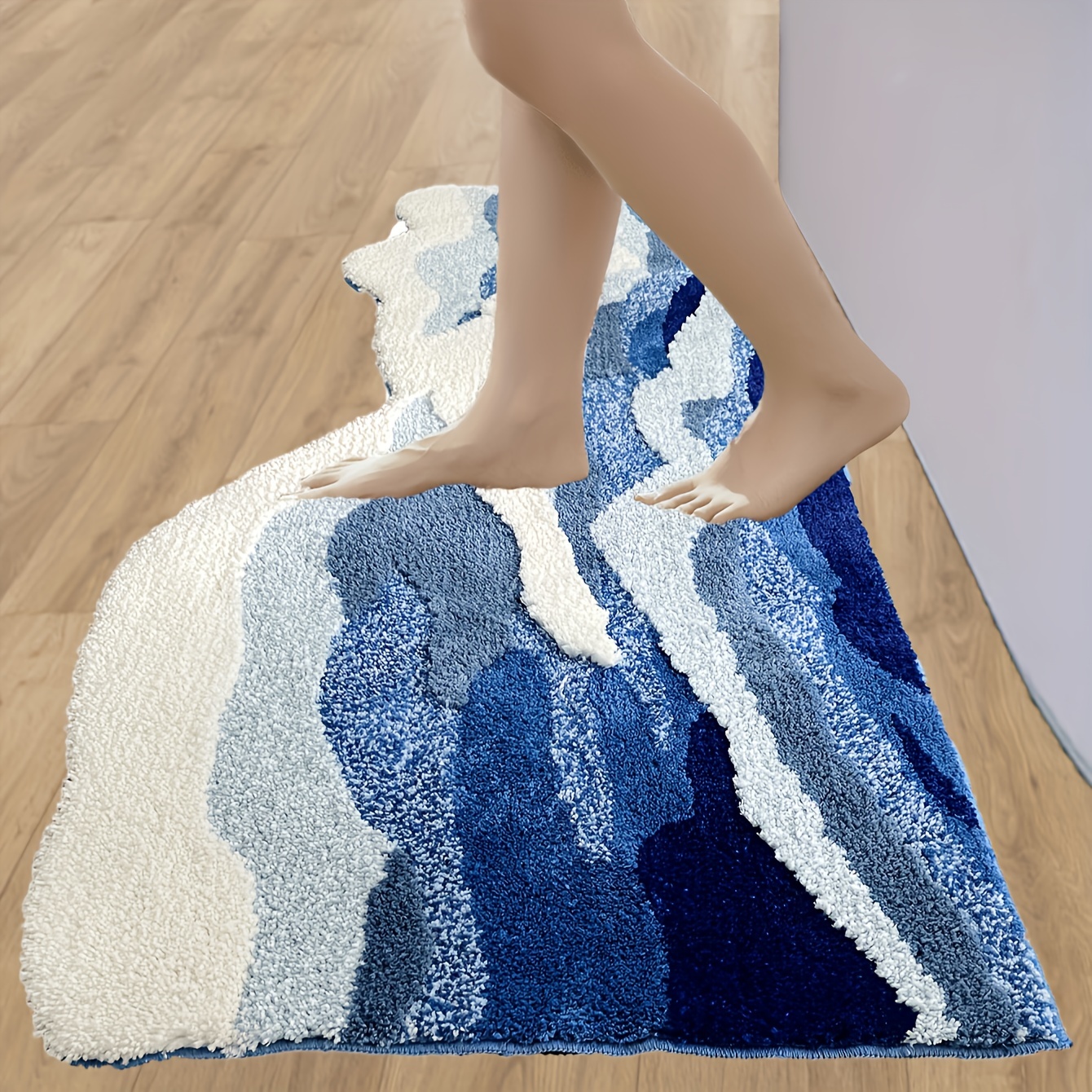 Special shaped Wave Pattern Flocked Floor Mat Lightweight - Temu