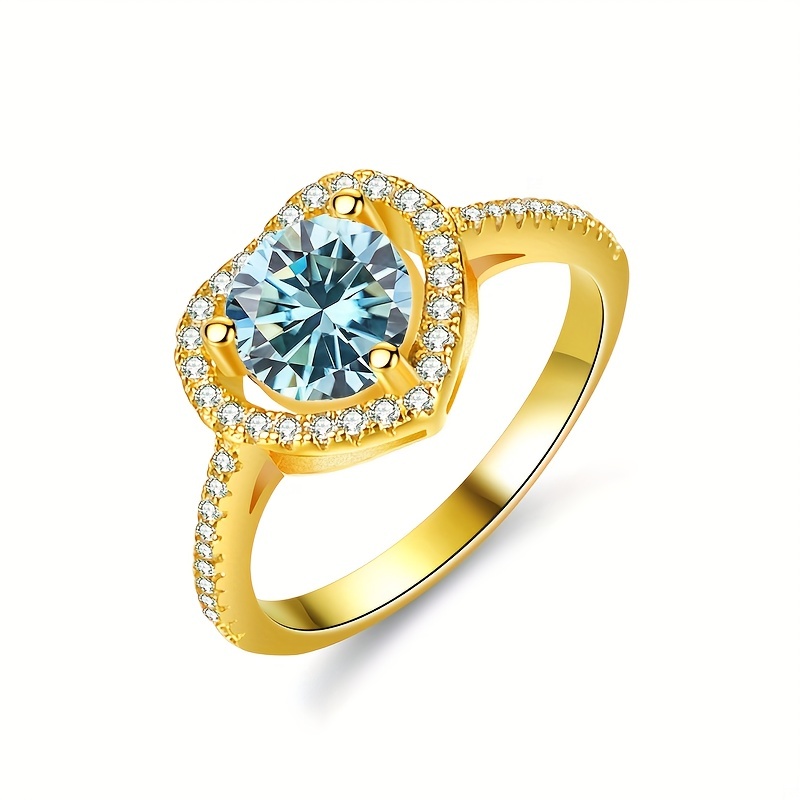 anillo moissanita 1 plata ley 925 diseño - Temu Mexico