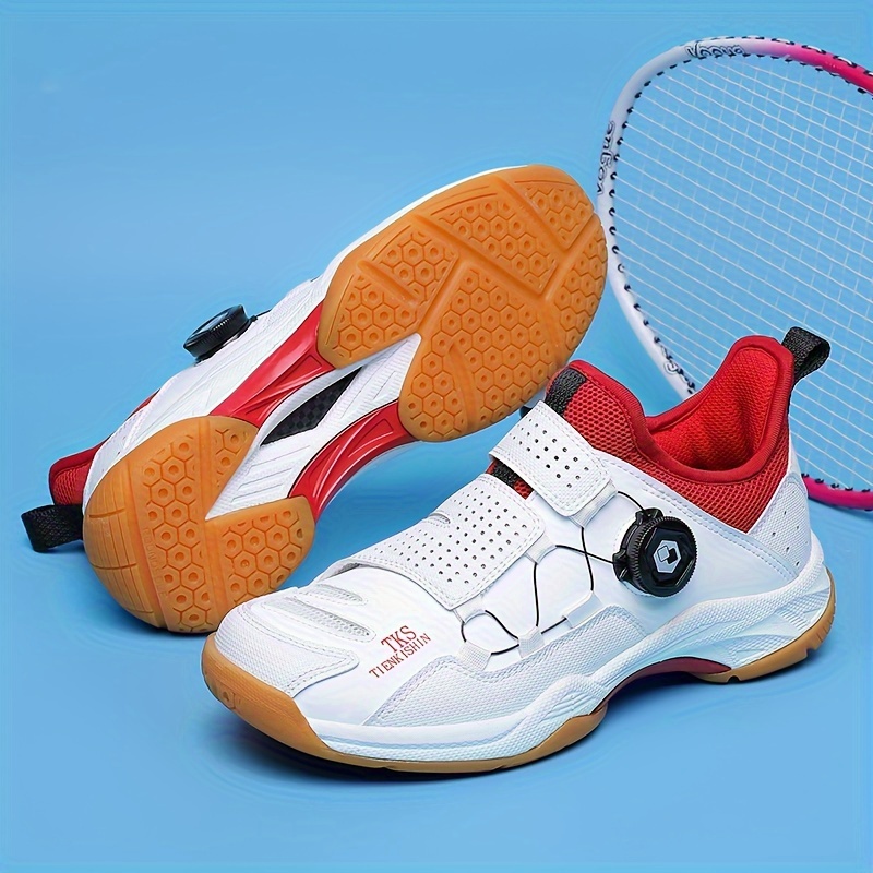 Unisex Professional Badminton Shoes With Rotating Buckle Comfy Non Slip ...