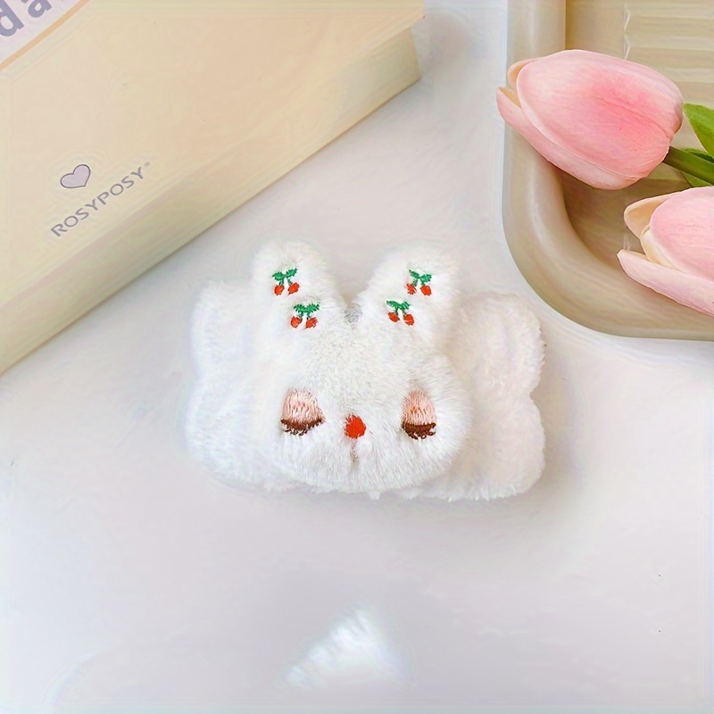 White Cute Rabbit Moisture proof Hand Wash Wrist Short Plush - Temu New ...
