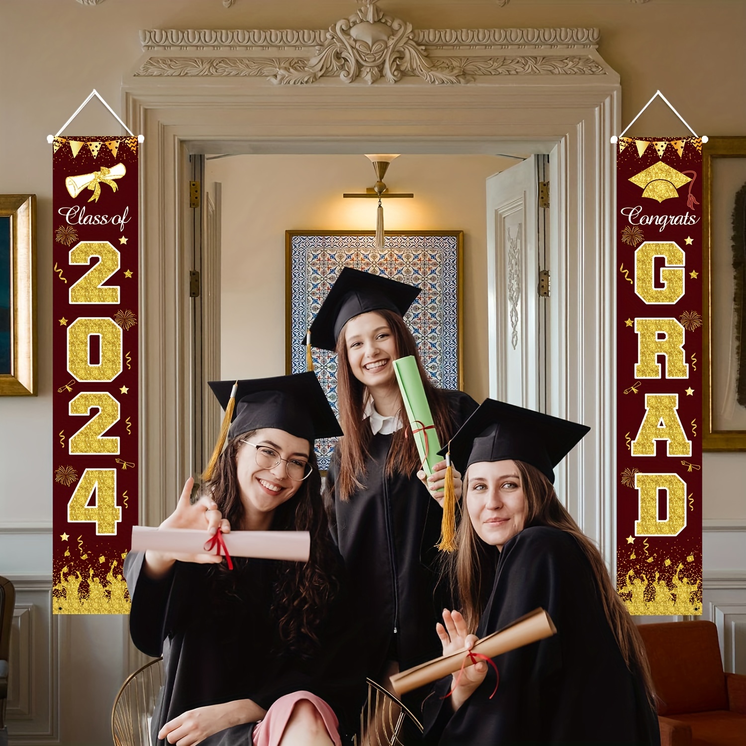 1pair Graduation Decorations 2024 Maroon Gold Asu Graduation Party ...
