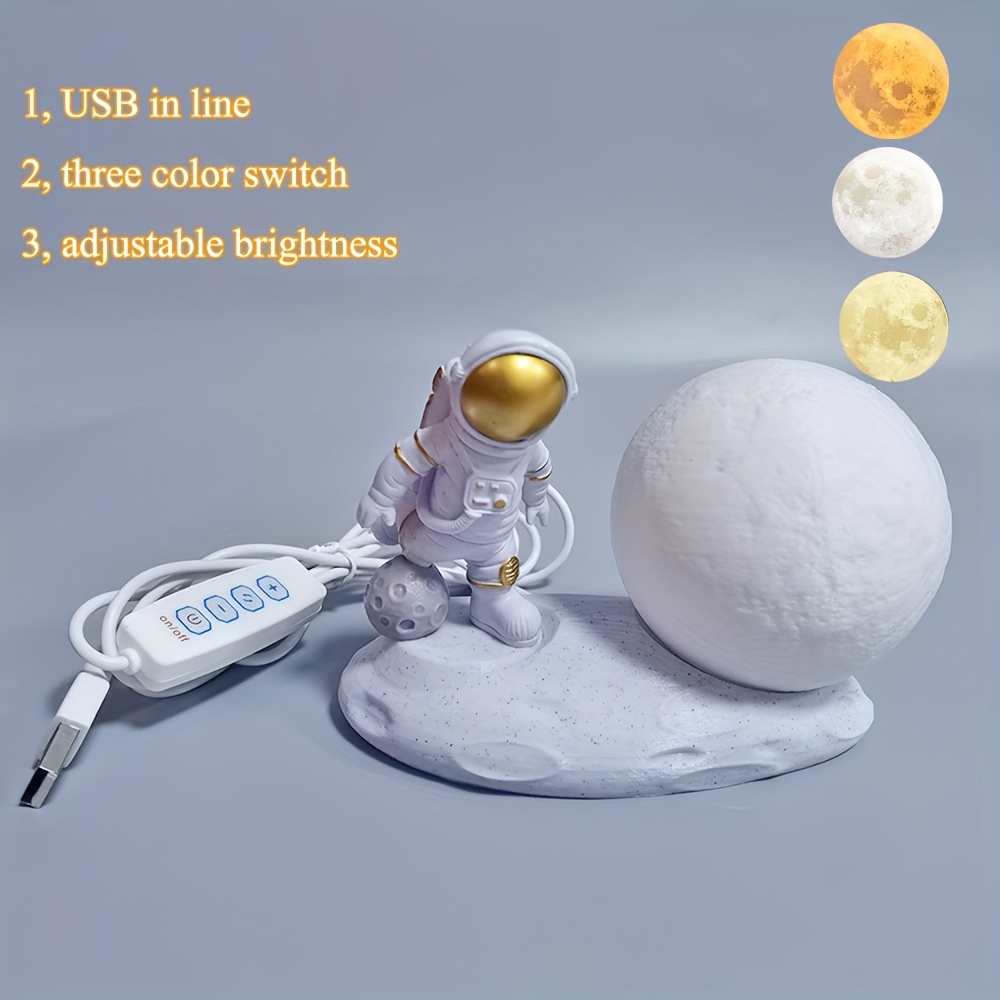 Spaceman Astronaut Moon Night Light Nordic Creative Home - Temu Canada