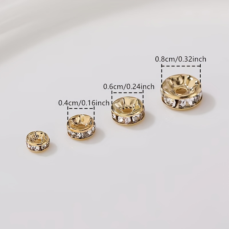 Colorful Inlaid Rhinestones Flat Round Large Hole Loose - Temu Canada