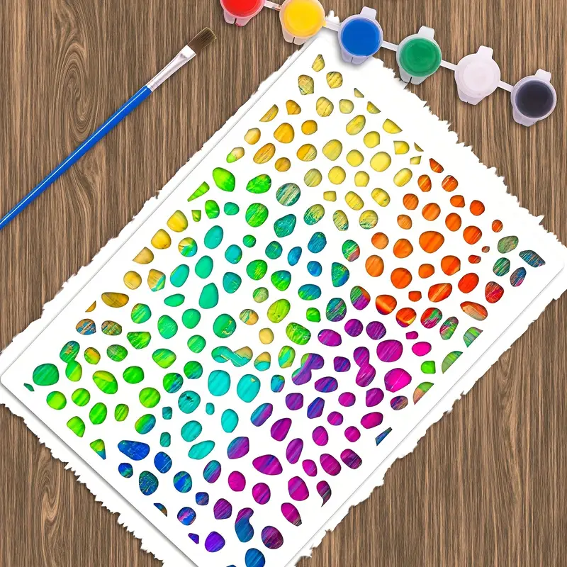 6x84インチ 1個 石の形のデザイン Diy 絵画ステンシル 再利用可能な描画テンプレート 中空ボード 紙木材キャン Temu Japan