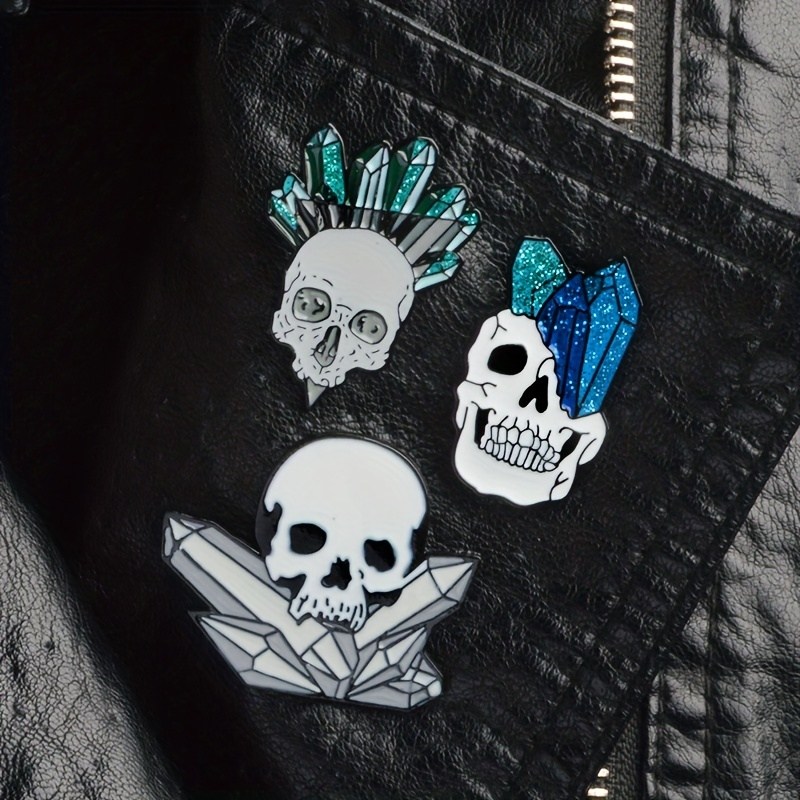 3pcs Halloween Skull Brooch Pin Punk Goth Alloy Breastpin - Temu Australia