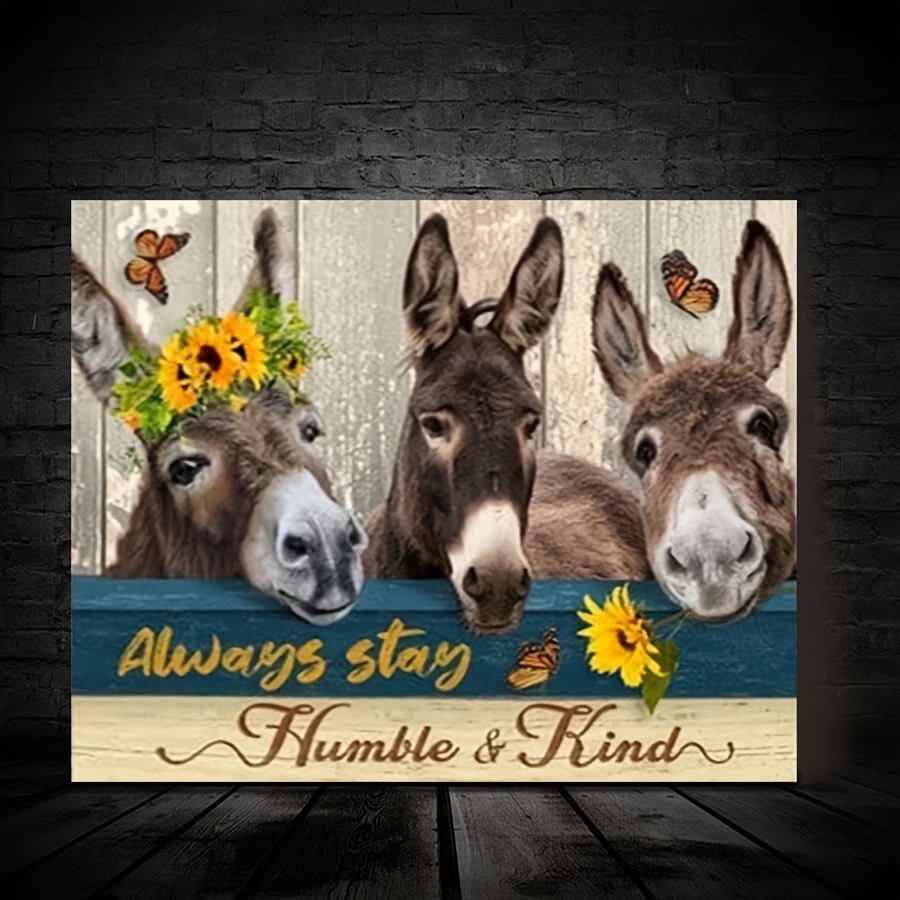Wooden Frame Donkey Canvas Pictures Prints Funny Animal Wall - Temu Canada