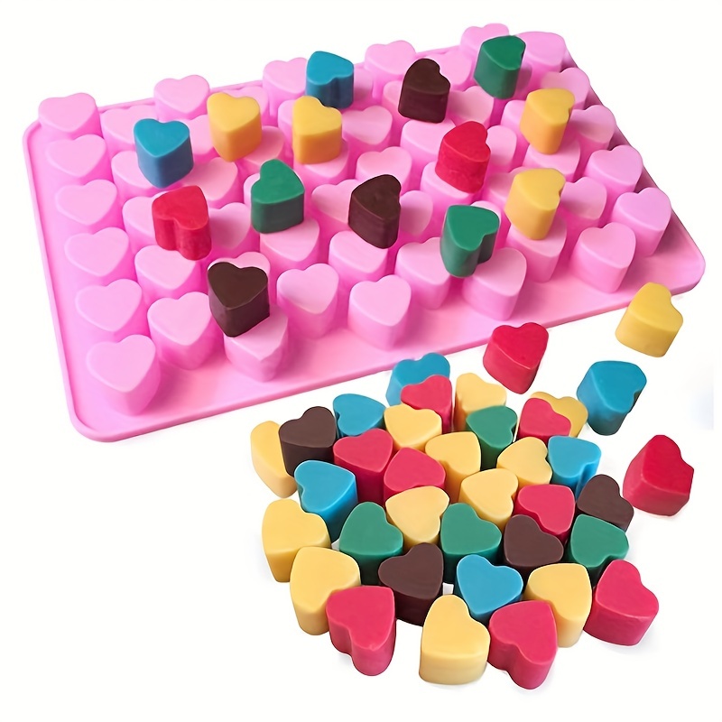 2pcs, Heart Shaped Chocolate Molds, 3d Silicone Mold, 55 Cavity Candy ...