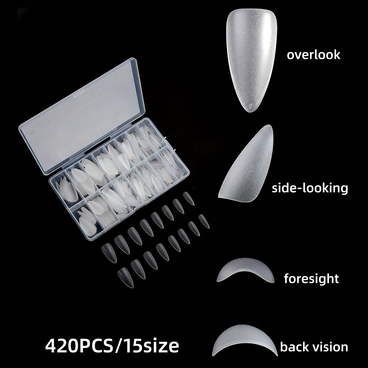 Soft Gel Nail Tips, Matte Clear Acrylic Nail Tips Pre-shaped False Nail ...