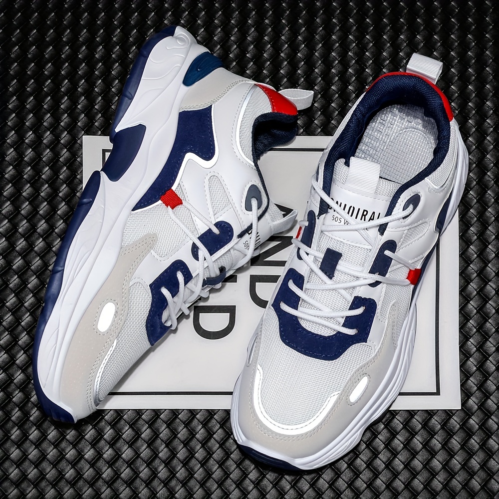 mens style chunky shoes comfy non slip casual lace up sneakers for mens ...