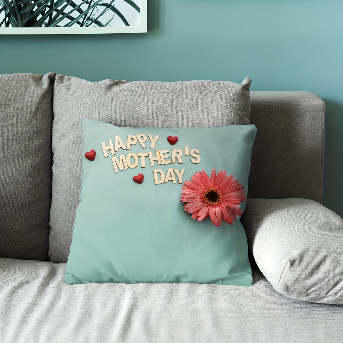 1pc Happy Mothers Day Throw Pillowcase Flower Pattern Throw Temu
