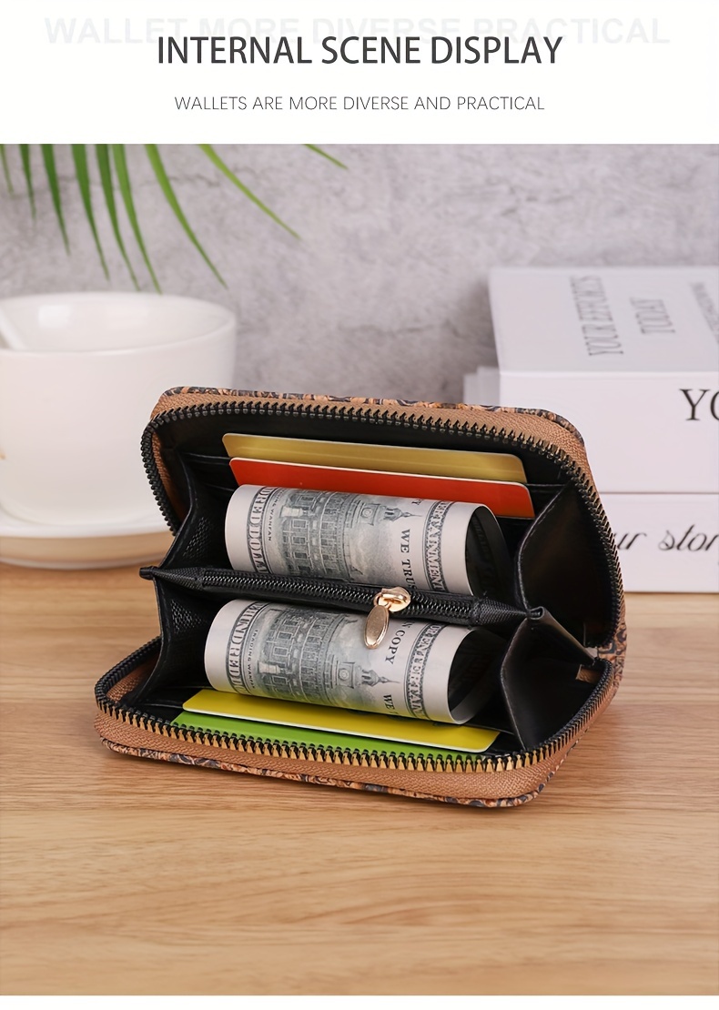 Bohemian Short Wallet Women Retro Floral Pattern Coin Purse - Temu
