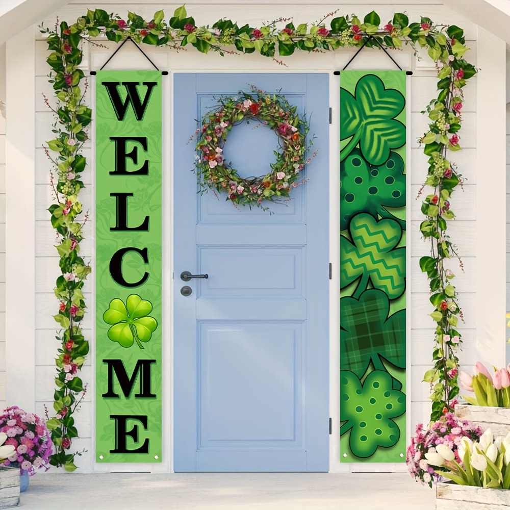St Patricks Day Door Banner Decoration Irish Shamrock Front - Temu New ...