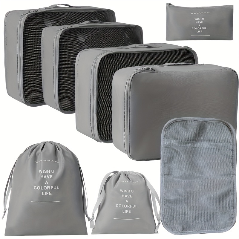 Solid Color Luggage Bag Set Versatile Dustproof Packaging - Temu Australia