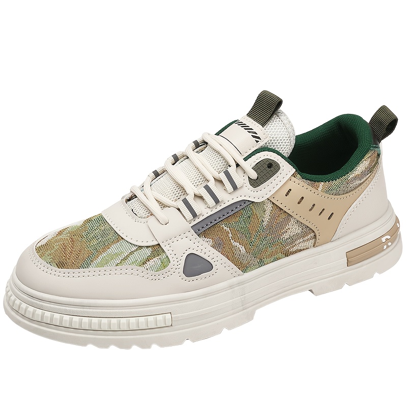 Mens Color Block Skate Shoes Lace Up Comfy Non Slip Stree Style ...