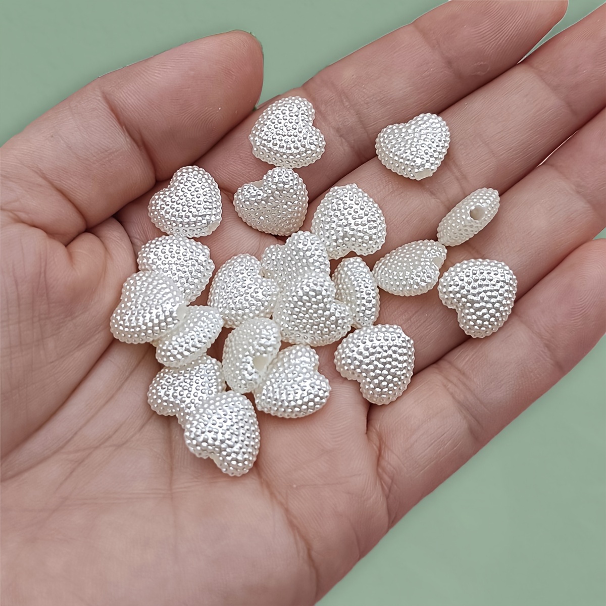 Imitation Pearl Shell Heart Acrylic Charms Beads Jewelry - Temu United ...