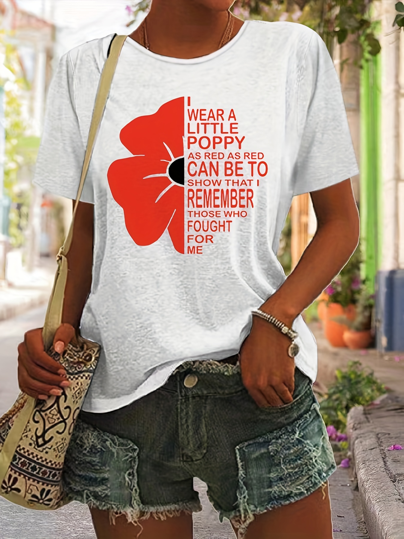 Plus Size Casual T Shirt Womens Plus Floral Slogan Print Temu