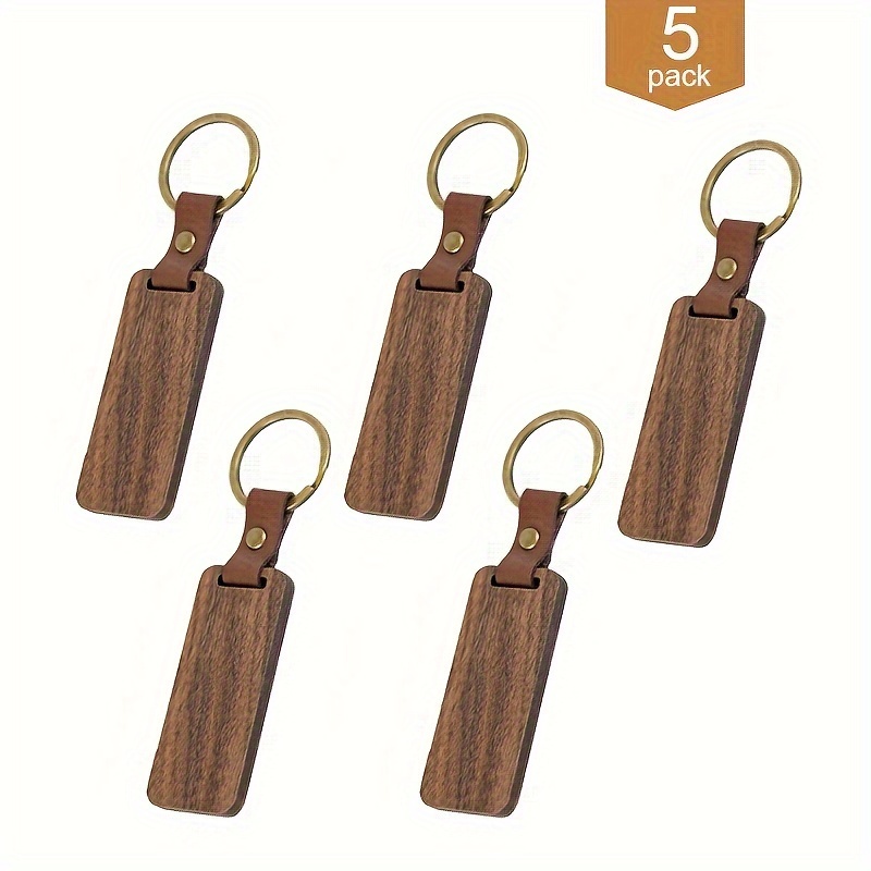 5pcs Keychain For Men Pu Leather Hanging Light And Thin Retro Keychain ...