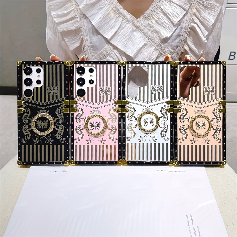 Coque Téléphone Vintage À Motifs Papillon Support Samsung - Temu France