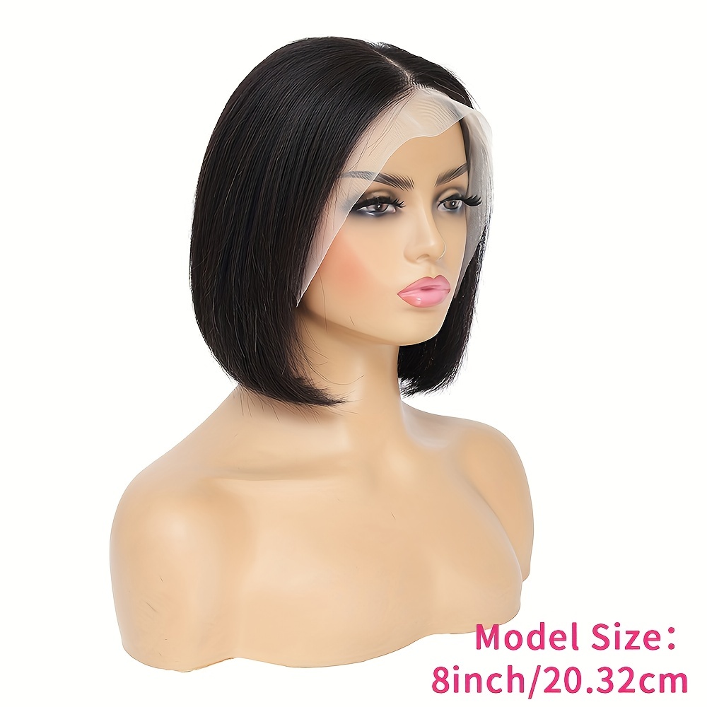 13*4 Lace Front Wig Bob Hair Human Hair Wig Natural Black - Temu United ...