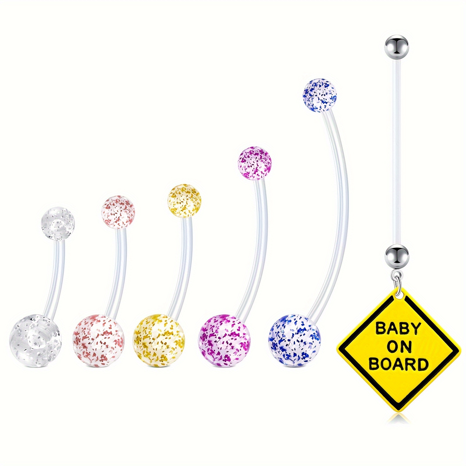 Soft Material Plastic Barbell Belly Button Ring Navel Ring - Temu ...