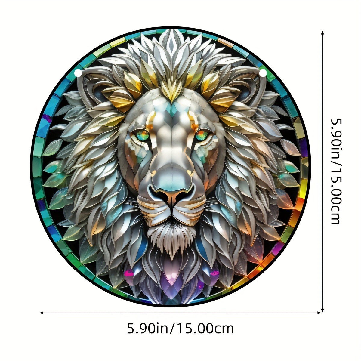 3d Lion Stained Window Hangings Lion Suncatcher Window Metal - Temu