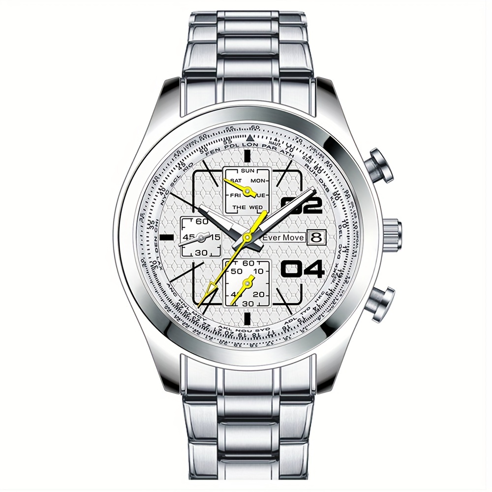 Ever Move Mens Fashion Elegant Wrist Watch Waterproof Multifunction ...