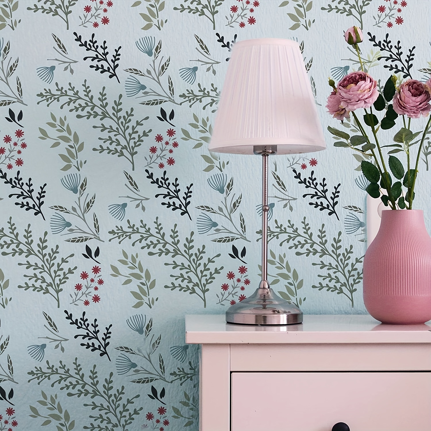 Woodlands Botanical Stencil Reusable Leaf Pattern Drawing - Temu