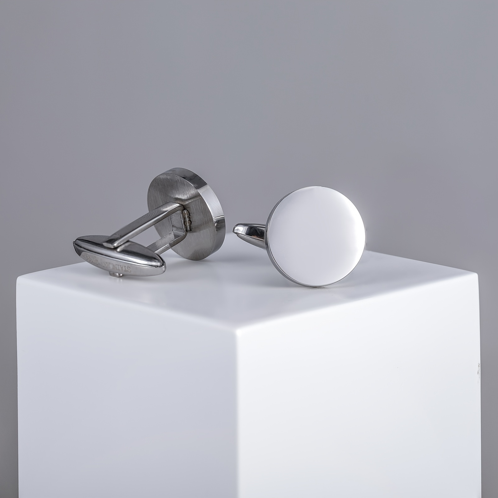 A Pair Customized Text Stainless Steel Cufflinks Customized - Temu Qatar