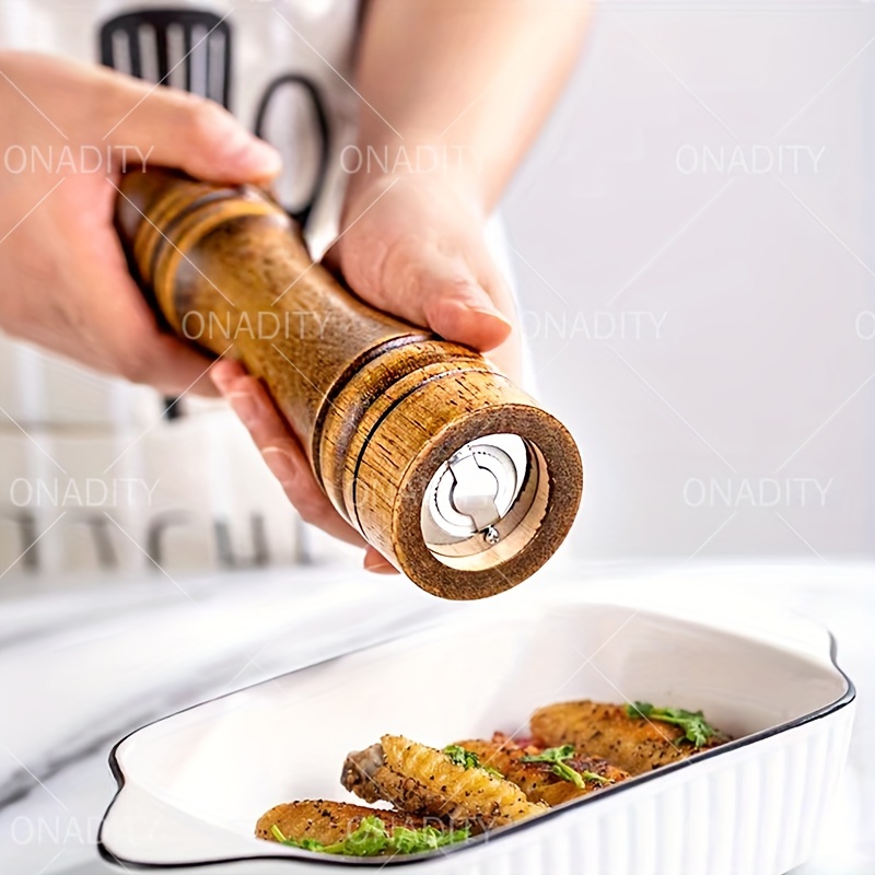 pepper grinder household sea salt wooden spice - Temu Australia