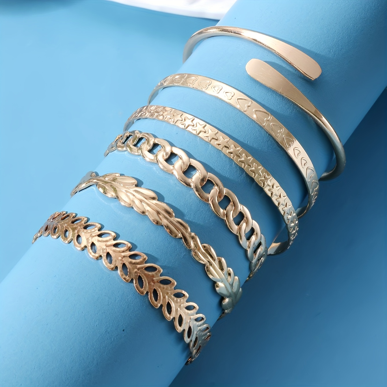 Punk Exaggerated Hollow Cuban Chain Engraved Love Heart Star - Temu ...