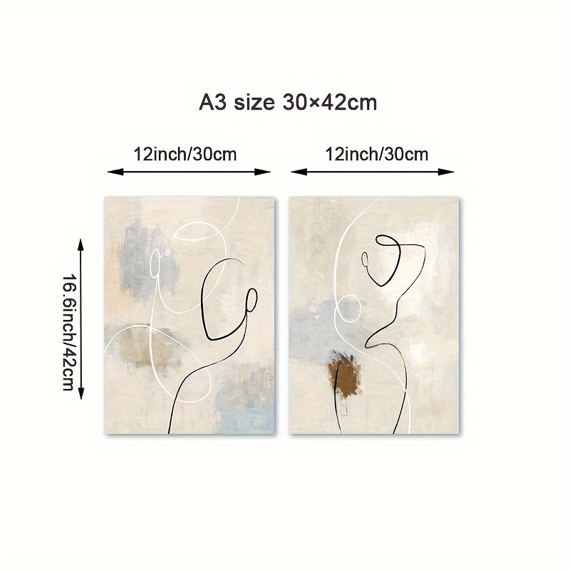 Abstract Line Wall Art Geometric Shapes Woman Canvas - Temu New Zealand