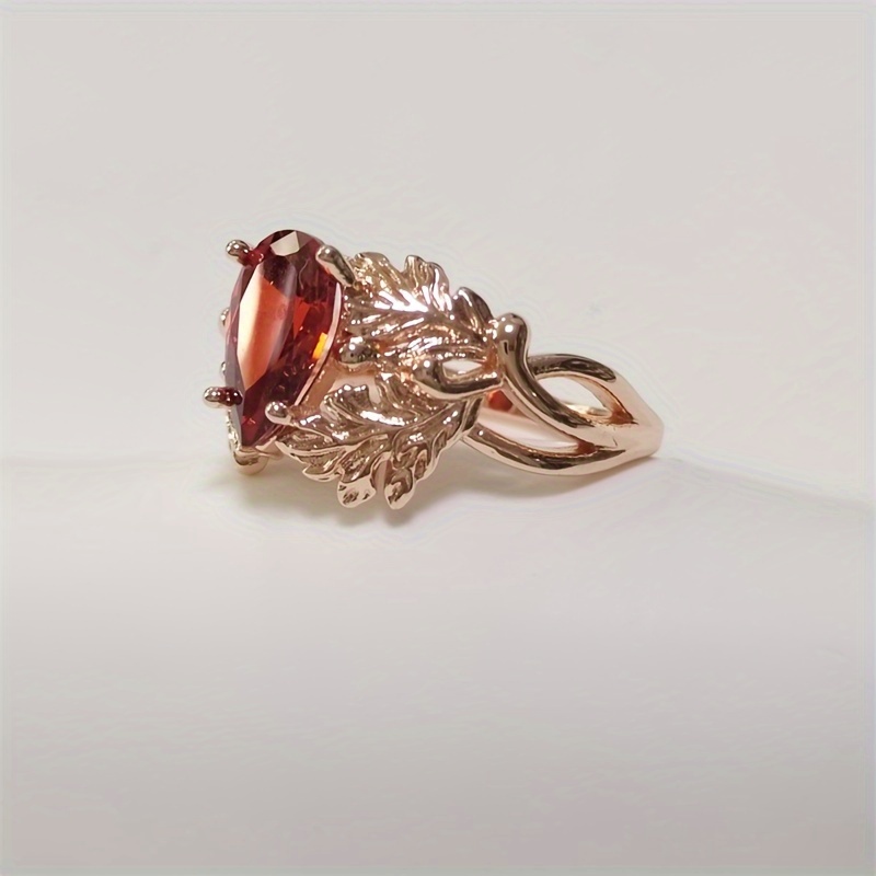 New Copper Inlaid Cubic Zirconia Ring Vintage Fashion Ring - Temu ...