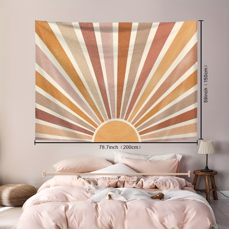 Morandi Sun Tapestry Polyester Tapestry Wall Hanging Living - Temu Canada