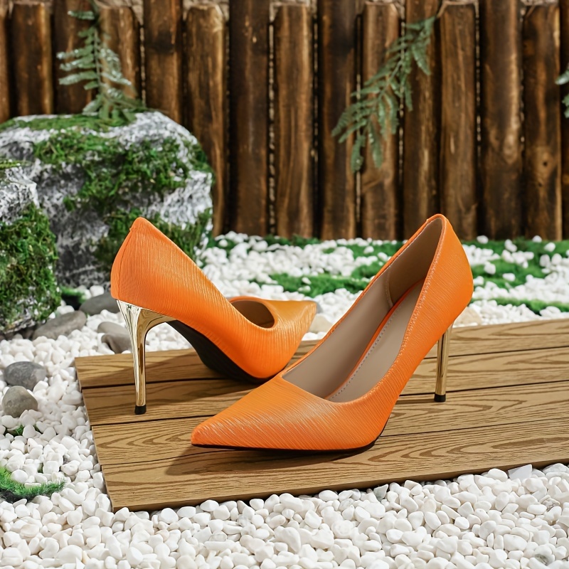 Women's Elegant Thin High Heels Solid Color Pointed Toe - Temu United ...