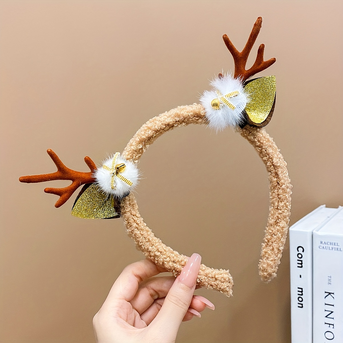 Cute Christmas Cartoon Fluffy Antlers Hair Hoop For - Temu Australia
