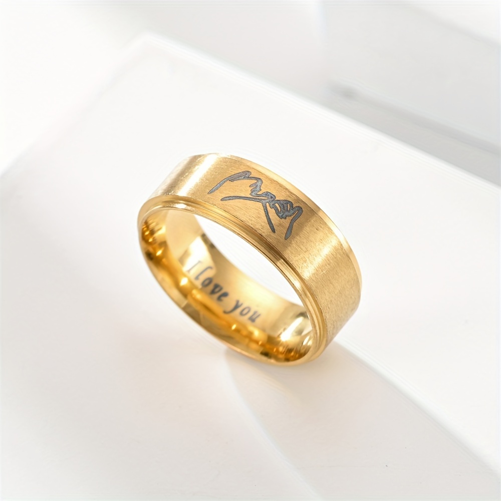 Men's Hand In Hand Love Ring Stainless Steel Ring - Temu Portugal