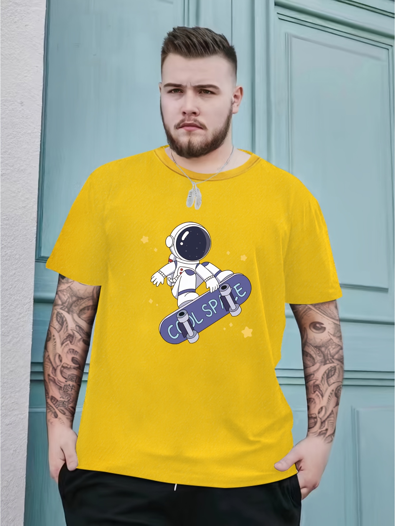 Men's Stylish Casual T shirt Anime Skateboarding Astronaut - Temu ...