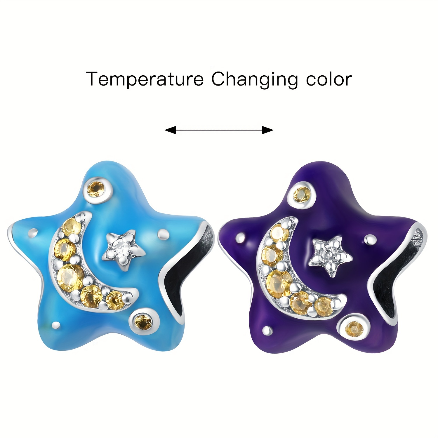 925 Silver Star Moon Etc Shaped Charm Pendant Inlaid Shiny - Temu ...