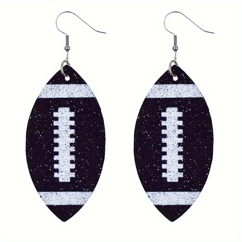 Colorful Bling Bling Football Design Dangle Earrings Simple - Temu ...