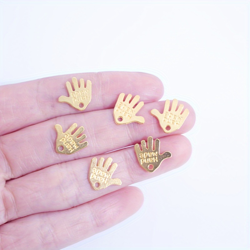Alloy Hand Shape Handmade Small Pendant Tag Chain Ornament Charm Small ...