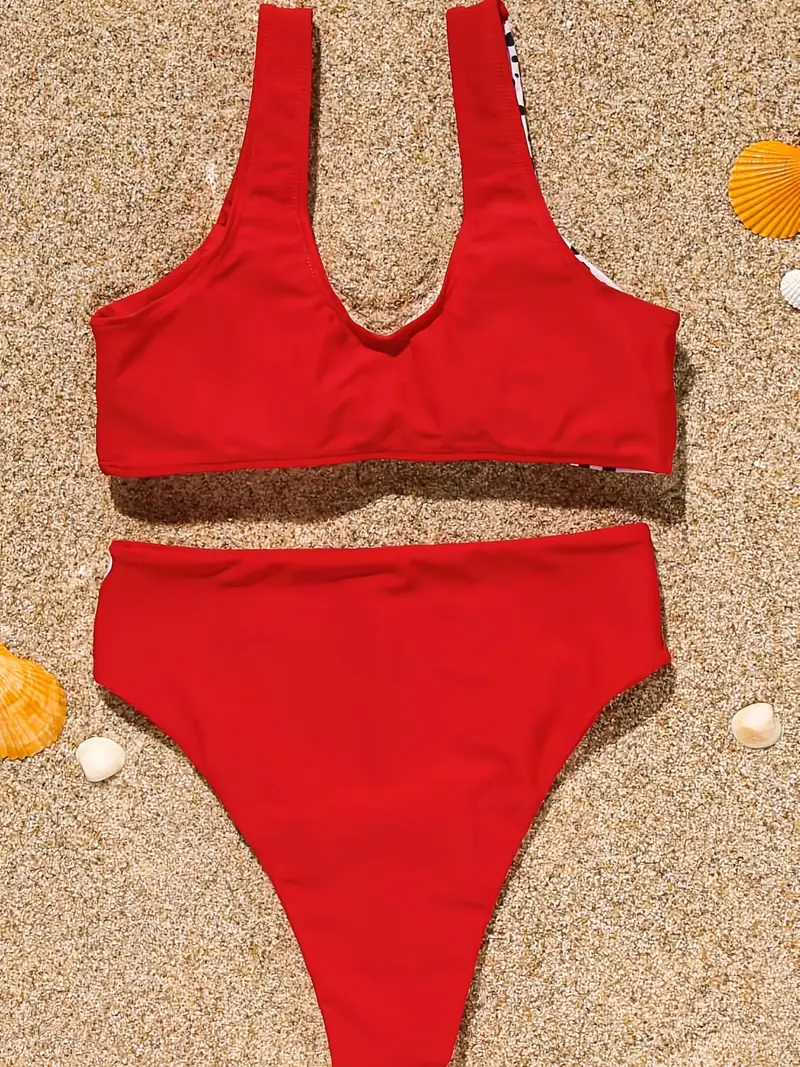 Twisted Centre Core High Waist Tummy Control Bikini Sets Two Color