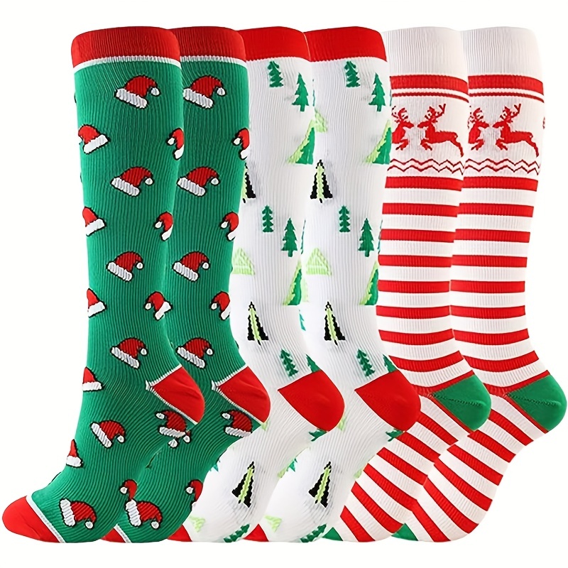 Creative Christmas Compression Socks Novelty Christmas - Temu Australia