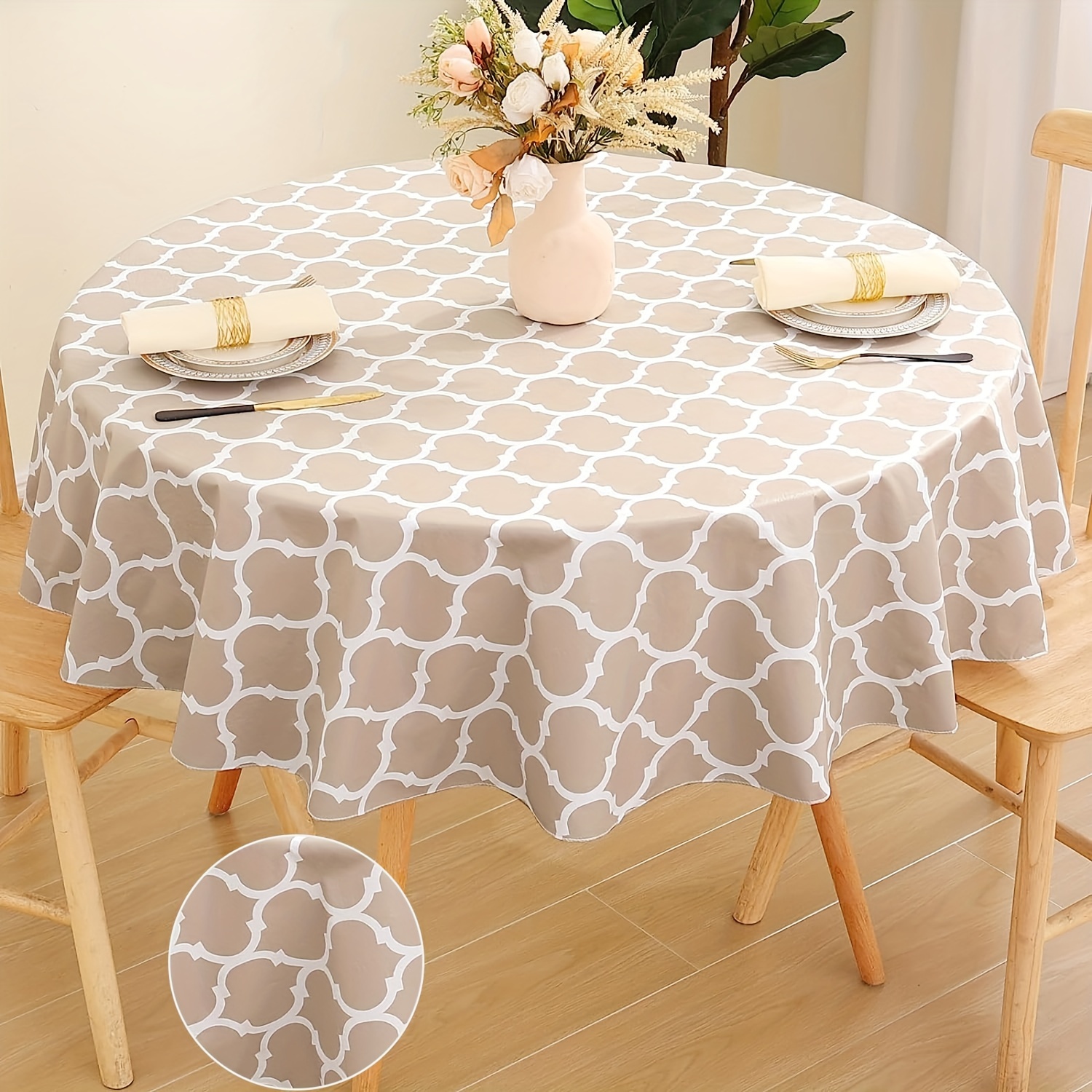 Moroccan Rectangle Tablecloth Waterproof Vinyl Table Cloth - Temu Australia