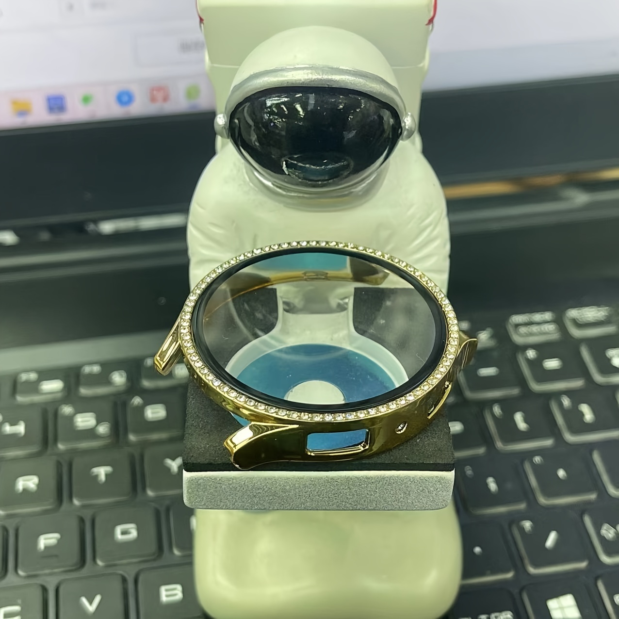 Pc Single-row Diamond Case Watch 4 5 + Film Integrated - Temu New Zealand