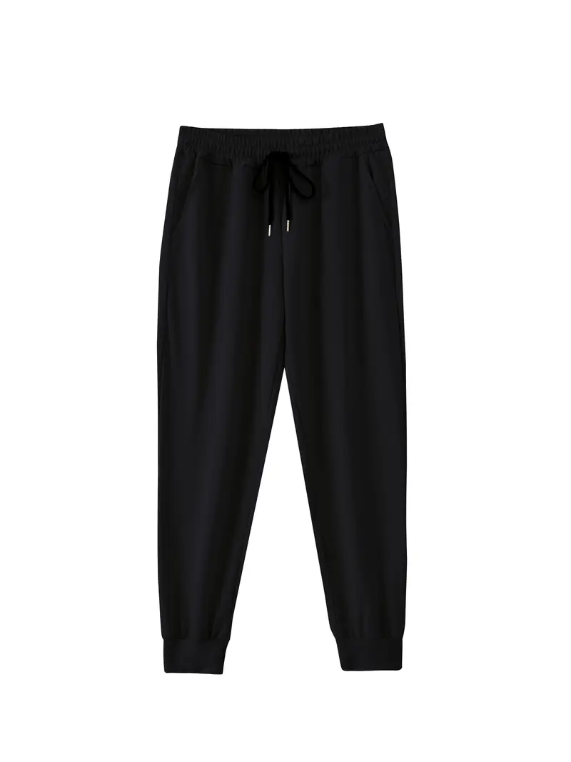 Mens Plain Drawstring Pants Loose Casual Comfy Jogger Pants High