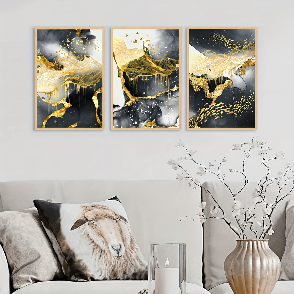 Canvas Posters Golden Grain Beautiful Abstract Art Simple - Temu United ...