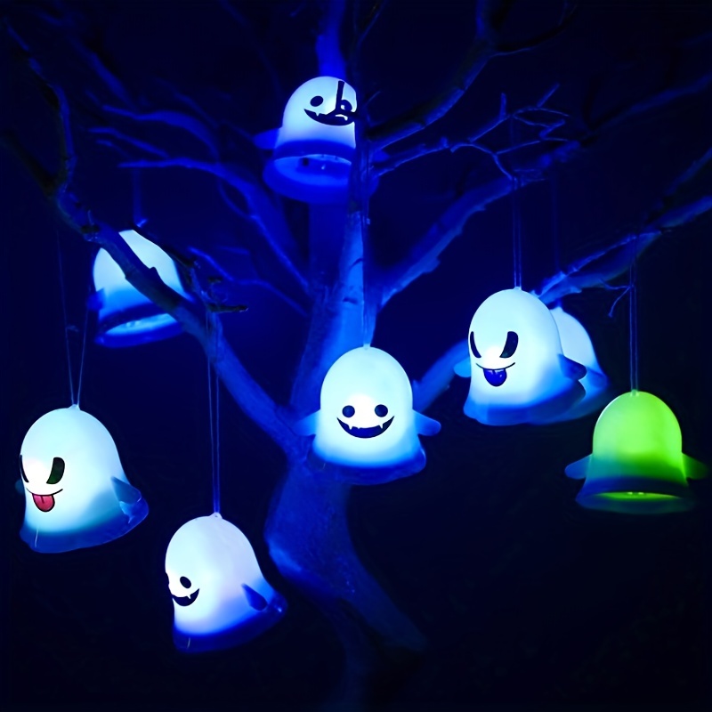 White Small Ghost Shape Halloween Atmosphere Night Light - Temu