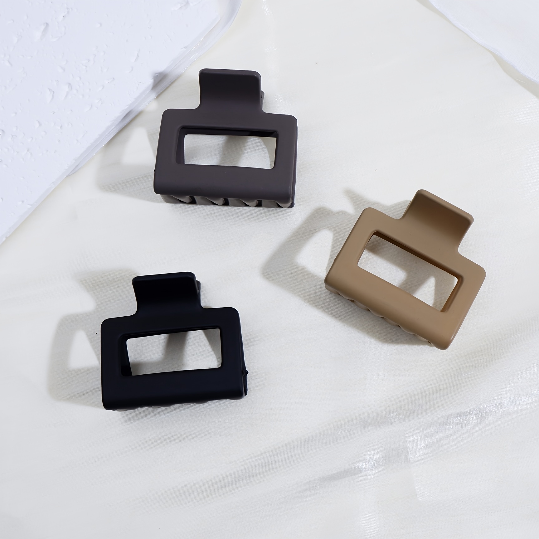 Simple Solid Color Matte Hair Claw Clips Nonslip Square Hair - Temu ...